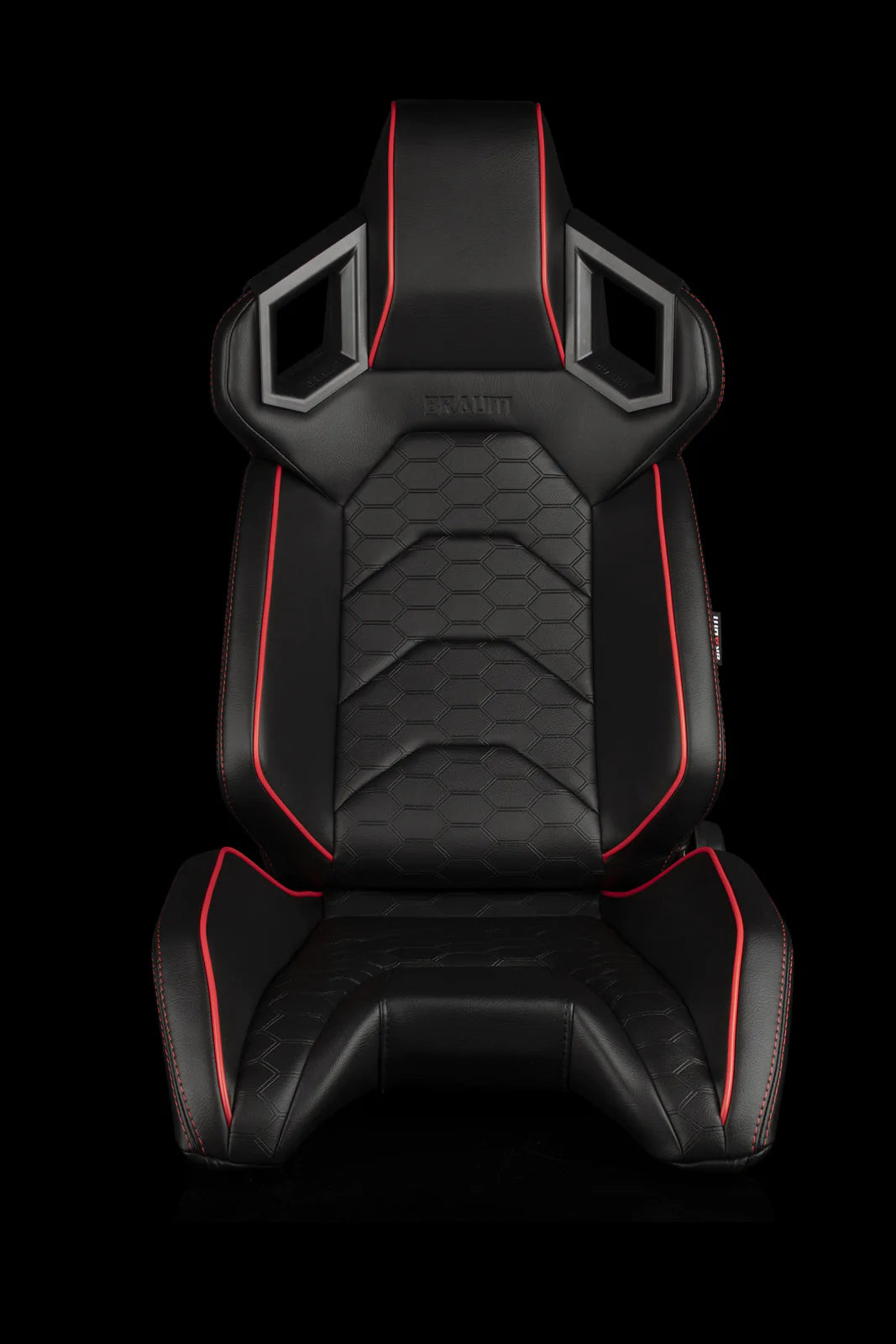 Braum Racing Seats Alpha X Series - Black / Hexagon Laser Pattern (Red ...